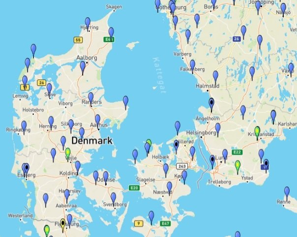 Oversiktskart over Radioamatør repeatere i Norge - Sverige - Danmark - Velkommen til Norworld ...